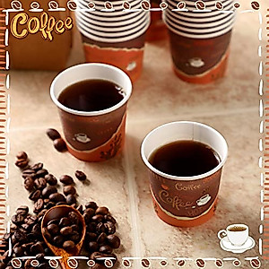 Funtery 200 Pieces Disposable Espresso Coffee Cups 3 oz Disposable Coffee Cups Small Paper Cups 3 oz Cups for Coffee Tea Cocoa Juice Mini Disposable Paper Cups for Cafes Offices and Home