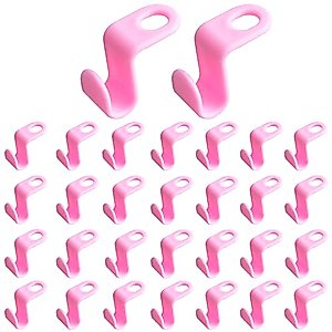 Clothes Hanger Connector Hooks, Begino Mini Cascading Hanger Hooks for Heavy Duty Space Saving, Durable Plastic Outfit Hanger Clips for Closet Load 20 Pounds(30Pcs Pink)