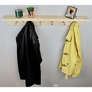 36" Peg Rack With Shelf Unfinished