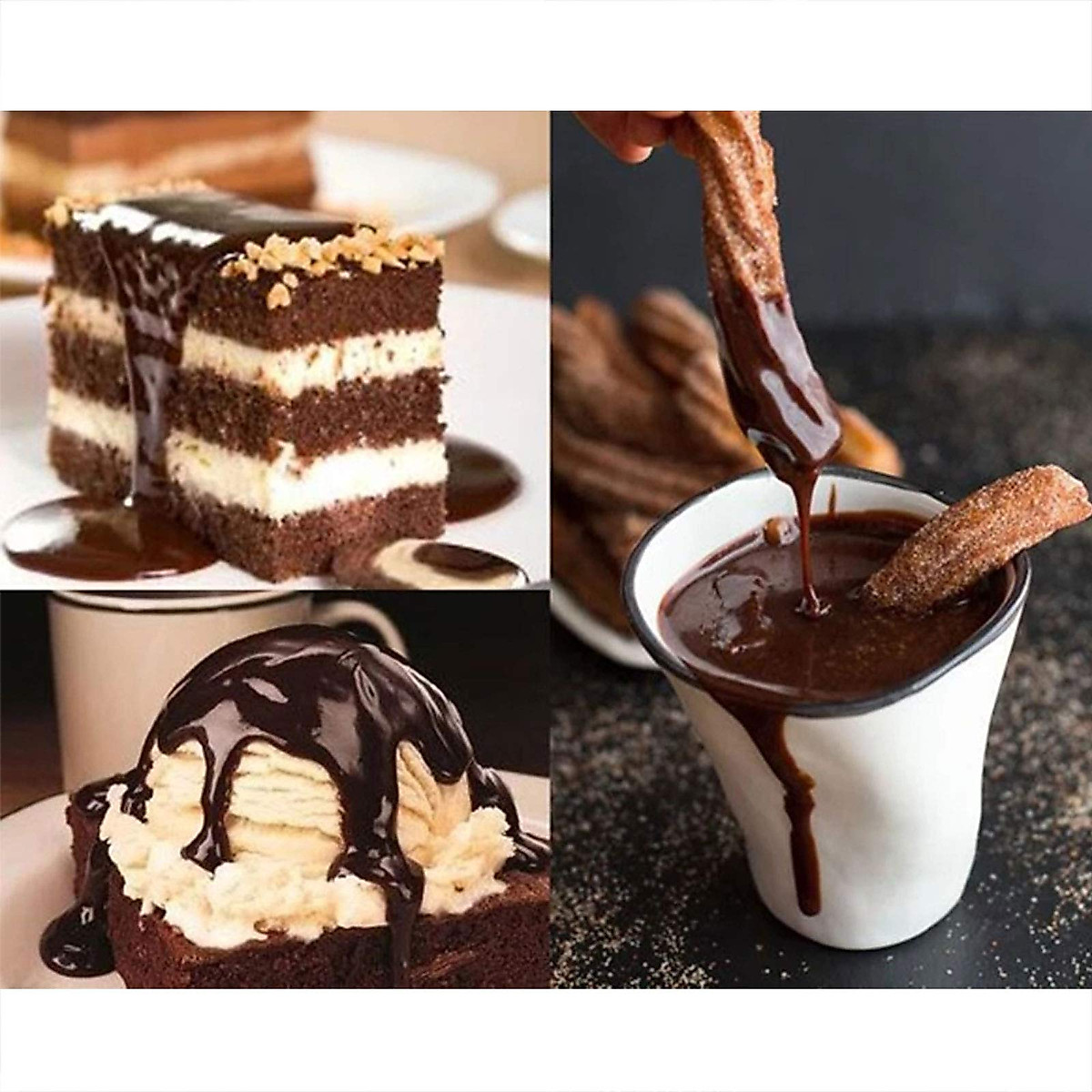 Commercial Sauce Warmer Sauce Heat Preservation Machine 86°F~185°F Electric Hot Fudge Cheese Caramel Jam Toppings Warmer Countertop Sauce Dispenser, 650ml Bottle