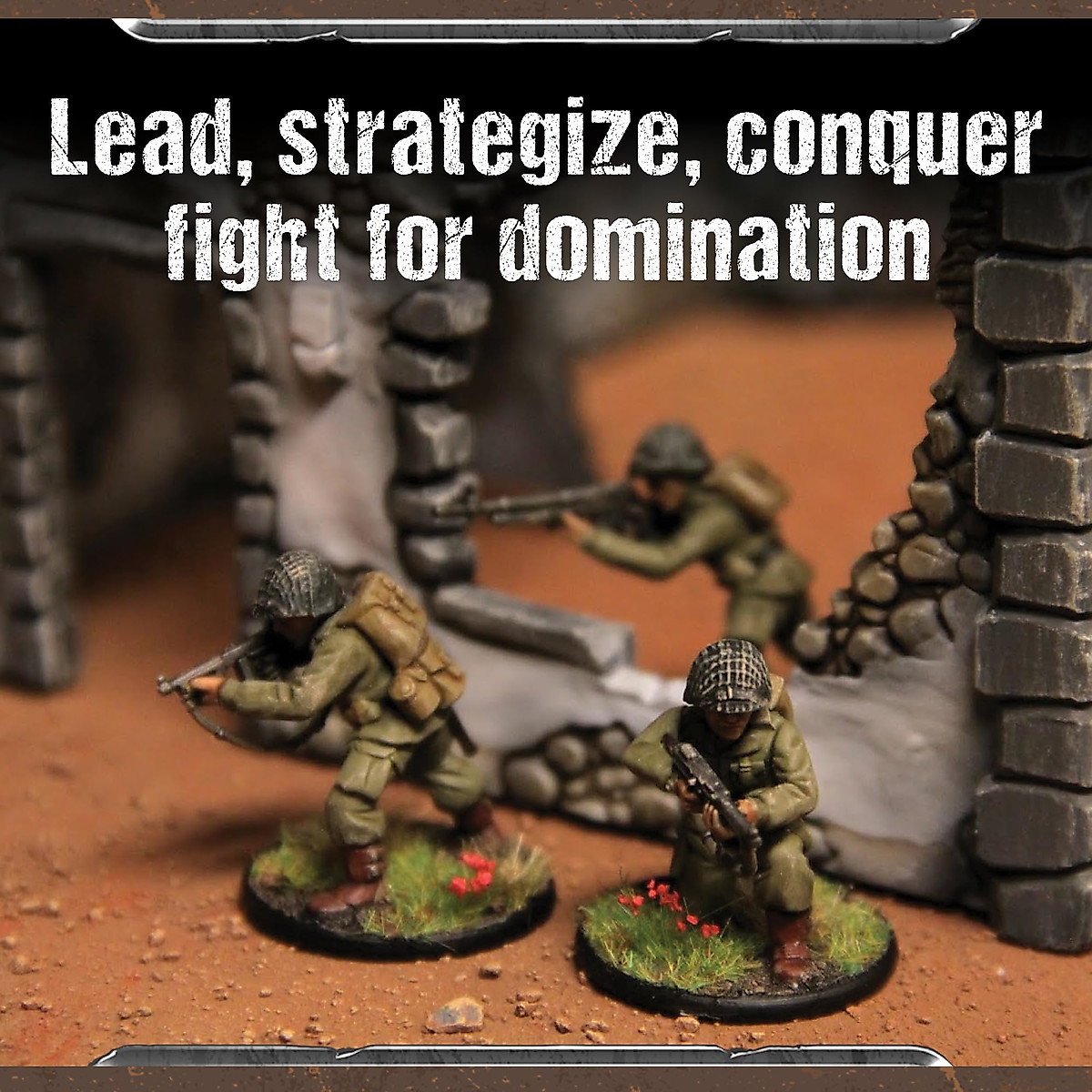 Wargames Delivered Bolt Action Miniatures - Band of Brothers Starter Set- English Language. Action Figures 28mm WWII Miniature Models and Tanks for Miniature Wargaming by Warlord Games