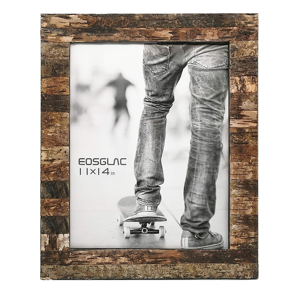 Eosglac Rustic 11x14 Wooden Picture Frames, Handmade with Real Birch Bark, Wood Photo Frame Natural