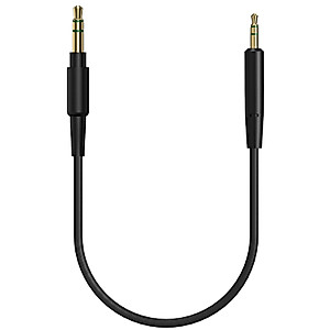 Geekria VR Short Audio Cable Compatible with Oculus Quest 2, HTC Virtual Reality Headset, 3.5mm Male to 2.5mm Male Cord, Replacement Cable for VR Headphones (1ft / 25cm)