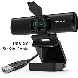 Amcrest 4K Webcam w/Microphone & Privacy Cover, Web Cam USB Camera, Computer HD Streaming Webcam for PC Desktop & Laptop w/Mic, Wide Angle Lens & Large Sensor for Superior Low Light (AWC897)