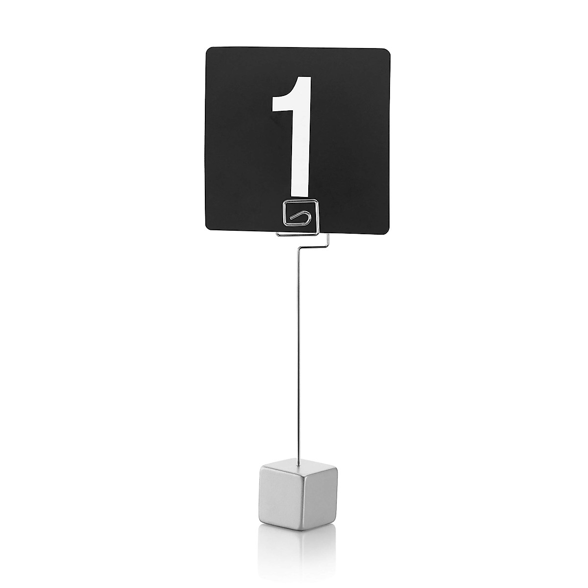 New Star Foodservice 27938 Wire Square Base/Table Number Holder/Number Stand/Place Card Holder, 7-Inch, Set of 5