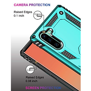 LUMARKE Galaxy Note 10+ Plus Case,Pass 16ft. Drop Test Military Grade Heavy Duty Cover with Magnetic Ring Kickstand,Protective Phone Case for Samsung Galaxy Note 10 Plus Teal