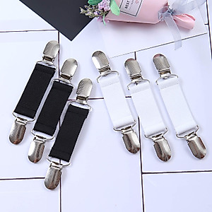 Ruisita 6 Pieces Fashion Fit Dress Clips Stainless Steel Elastic Clip Garments Glove Clips