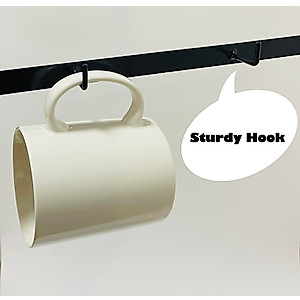 Mug Holder Wall Mounted Metal Coffe Mug Wall Rack 2 Packs Coffe Cup Holder Organizer for Wall, 8 Mug Hooks Storage Kitchen Dining Room Coffee Bar