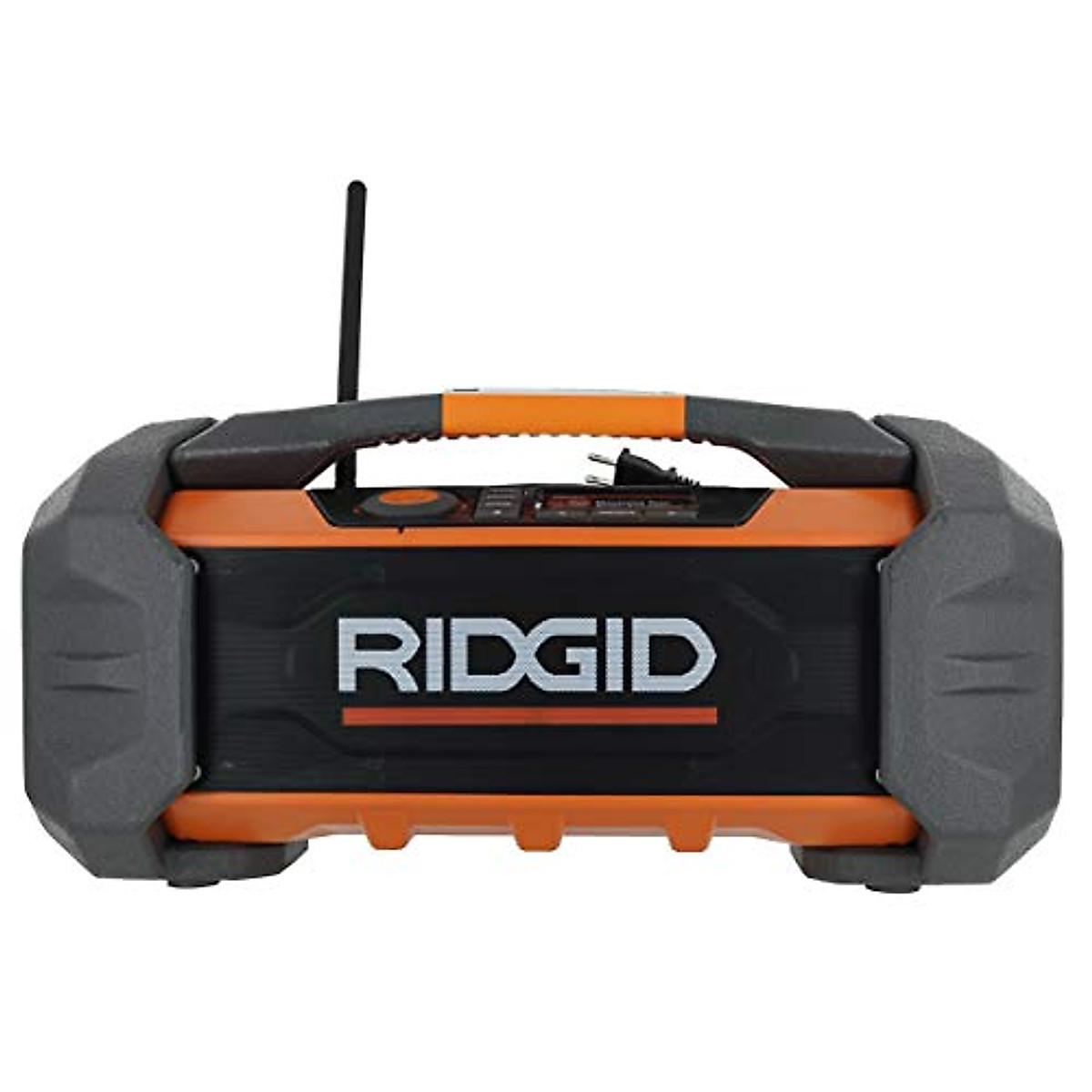 Ridgid R84087 18V Lithium Ion Cordless / Corded Jobsite Radio with Bluetooth, Aux, and AM/FM capabilities (AAA Battery and Aux Cord Included, 18V Battery Not Included)