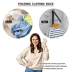 WXS-CHALL Aluminum Wall Mounted Clothes Drying Rack - Space Saving Folding Laundry Rack for Wall, Collapsible Design (Black)