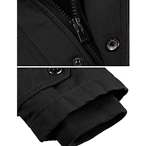 EKLENTSON Cargo Jacket Men Windbreaker Men Military Jacket Black Jacket Mens Winter Jacket Bomber Jacket Men