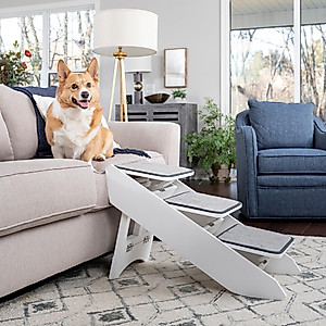 PetSafe CozyUp Steps & Ramp Combo for Small Dogs – Dog and Cat Ramp with Stairs – Give Your Pets Easy Access to High Beds or Couch – Foldable Nonslip Design – Perfect for Small, Medium, and Large Dogs