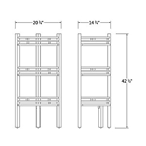 Cambridge Casual Teak Wood Estate Freestanding 3-Tier Bathroom Bath, Corner Shelf/Natural Brown