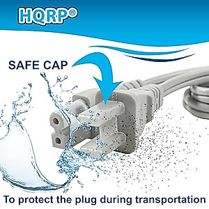HQRP AC Power Cord Compatible with Bose Wave Radio III Mains Cable, White