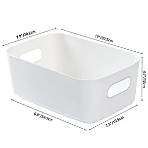 6Pcs Clear Plastic Storage Bins, Perfect for Kitchen Organization or Pantry Organization and Storage, Medium Fridge Organizer Plastic Bins, Pantry Organization