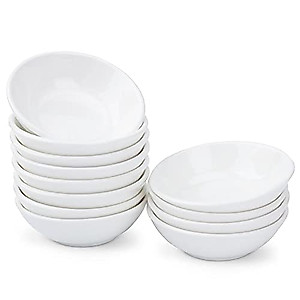 UIBFCWN 12 Pack Soy Sauce Dish 3inch Ceramic Dipping Bowls Bulk, 1.2 Oz White Dipping Sauce Bowls/Dishes, Small Dipping Sauce Cups for Sushi Ketchup Olive Oil Appetizer
