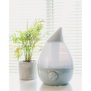 Crane Ultrasonic Cool Mist Humidifier for Bedroom, Baby Nursery, Kids Room, Plants, or Office, Large 1 Gallon Tank, Filter Optional, Grey