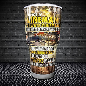 N NAMESISS All Over Printed Tumbler, LINEMAN Customized Lineman Tumbler, Once A Lineman, Always A Lineman, Gift For Lineworkers Nor Tumbler, Gift for Father, Gift for Him, Welder Father's Day, 30 OZ
