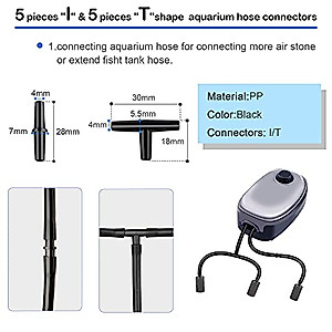 32.8 feet Aquarium Airline tubing Hose 10 air Stone for Fish Tank 10 Aquarium one Way air Check Value for Fish Tank 10 Aquarium Suction Cups 5 Each Aquarium air Controller and I T Hose connectors