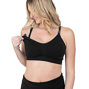 Kindred Bravely Sublime Sports Pumping Bra Hands Free | Patented All-in-One Nursing Bras for Breastfeeding and Pumping (Black, 2X)