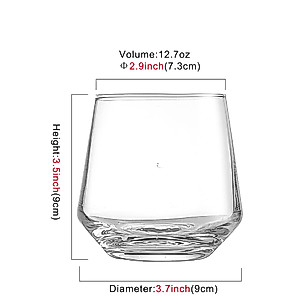 Hyperspace Whiskey Glasses, 12 Ounce Drinking Cups, Wine Glasses Set of 6, Wedding and Celebration Glassware