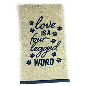 Kitchen Set -Oven Mitts and Pot Holders Sets with Kitchen Towels,- Heat Resistant Oven Gloves,Soft - -,Multi-Function Potholders Perfect for Cooking , Baking (4pcs) Love is a Four Legged Word