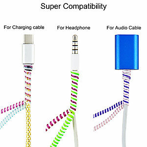 Rancco Cable Protector/Wire Repair/Pets Chew Cable Protector/Headphone Saver, 8 Pc Spiral Cable Strain Relief Cable Wrap Tube Charger Cord Sleeve, USB Date Cable Saver[3.9ft/pc]