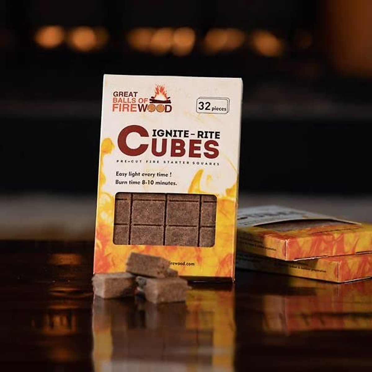 GBOF Ignite-Rite Cubes - Pre-Cut Fire Starter Cubes - 1 Box of 32 ...