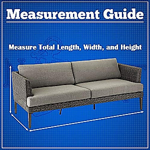 North East Harbor NEH Outdoor Patio Sofa Couch Furniture Cover - 87" W x 38" D x 35" H - Breathable Material, Sunray Protected, and Weather Resistant Storage Cover - Gray with Black Hem