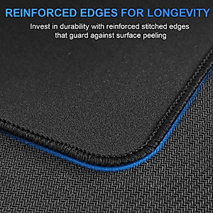 cimetech Gaming Mouse Pad XXL Comfortable Superfine Fiber Desktop Extended Large Mouse Pad Waterproof Keyboard Mat with Non-Slip Base, Smooth Surface for Computer and Desk (25.3✖12.4✖0.04inches)-Black