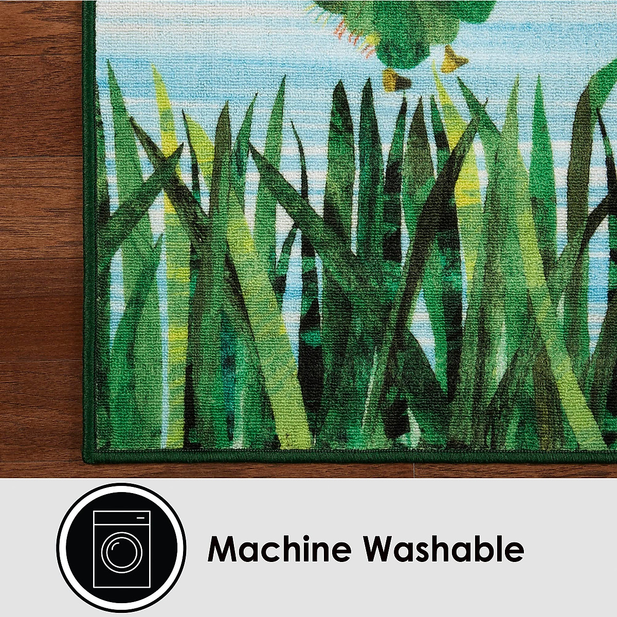 Eric Carle Home Dynamix The Very Hungry Caterpillar Elementary Sun Scene Kids Machine Washable Area Rug, Blue/Green, 35"x51"