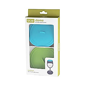 True Wine Glass Covers, Outdoor Silicone Drink Covers, Glass Covers for Drinks, Cocktail Glass Covers, Cup Covers for Drinks, Set of 4, Multicolored