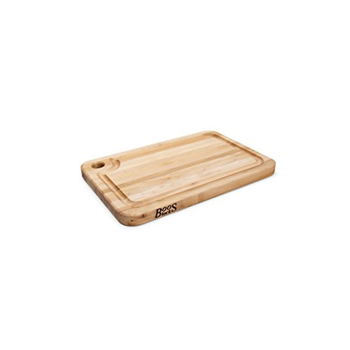 John Boos Block MPL1812125-FH-GRV Prestige Maple Wood Edge Grain Reversible Cutting Board with Juice Groove, 18 Inches x 12 Inches x 1.25 Inches