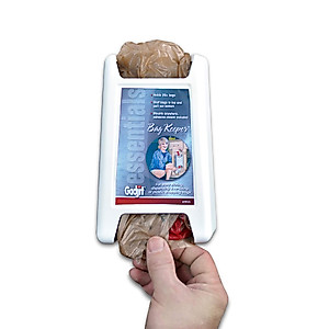 Gadjit Bag Keeper Plastic Grocery Bag Holder, Stops Plastic Bag Clutter, Saves Space, Stores Organizes and Dispenses Plastic Grocery Bags, Mount on Wall or Store in Drawer (White)