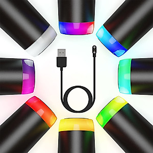 Charging Cable Compatible with HidrateSpark PRO Smart Water Bottle Charger Replacement for HidrateSpark PRO Tumbler/HidrateSpark PRO Steel Magnetic USB Cable Cord Cradle Accessories (black+black)