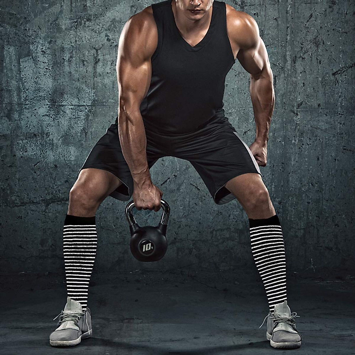 SunFeeling 6 Pairs Compression Socks for Women & Men Circulation - Best Support for Nurses,Running,Athletic,Sports,Small-Medium