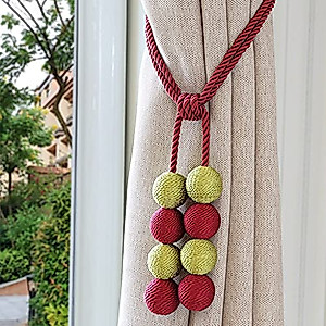 1Pc Magnetic Curtain Tieback Weave Buckle Strap Curtains Holdbacks Clip Rod Magnet Tie Backs Hanging Belts Rope Accessoires (G)