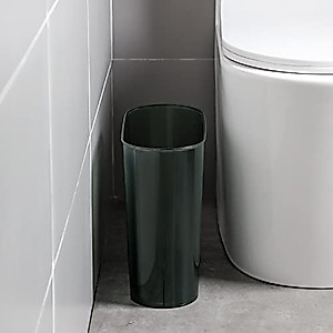 Anyoifax Small Trash Can Slim Garbage Can 3 Gallon Waste Basket Trash Bin Container for Bathroom, Bedroom, Living Room, Kitchen, Under Desk, Office, Colleg Dorm - Green
