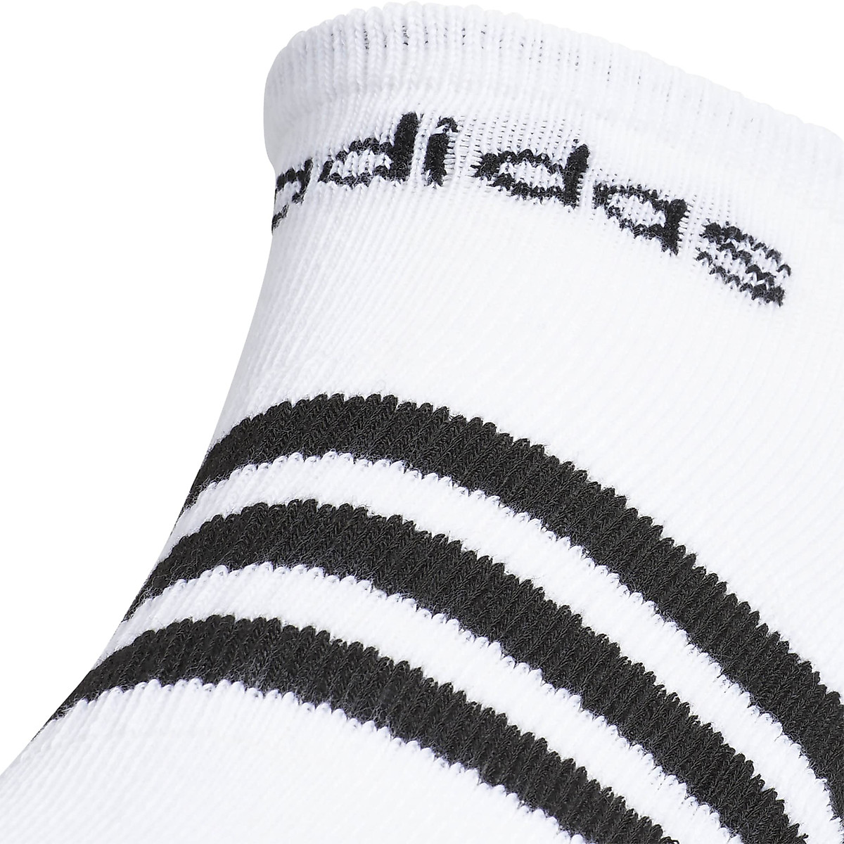 adidas Men's 3-Stripe No Show Socks (3-Pair), White/Black/Clear Onix Grey, Large