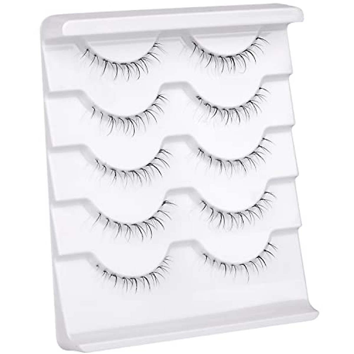 False Eyelashes Bottom Lashes Wispy Natural DIY Fake Eye Lashes Clear Band Mink Lashes Reusable Soft Handmade Lashes Pack
