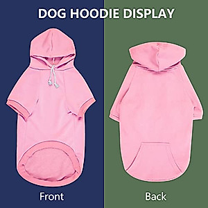 Furryilla Pet Clothes for Dog, Dog Hoodies Sweatshirt with Leash Hole for Medium Large Dogs (Pink Dog Hoodie, XX-Large)