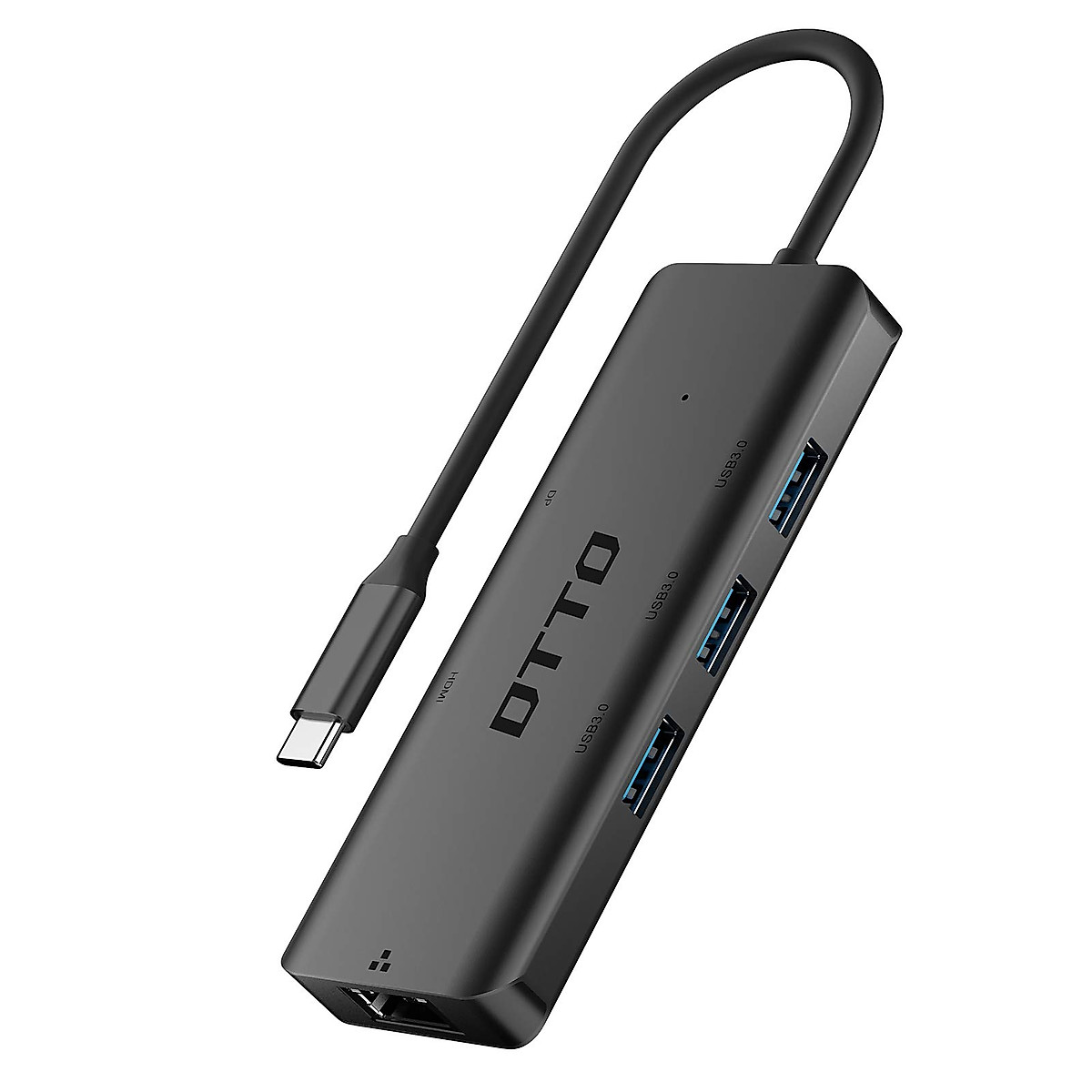 DTTO USB-C Hub 6-in-1 with 4K@60Hz HDMI, 1Gbps RJ45 Ethernet Adapter, 90W PD Power Delivery, 3X USB 3.0 Ports, Thunderbolt 3 Multiport Dongle for MacBook, iPad Pro, XPS, and More, Space Grey