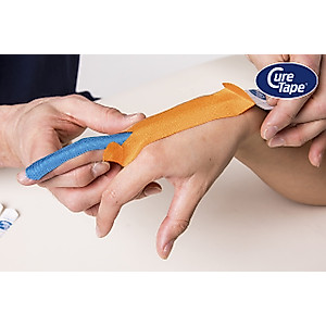 CureTape® Sports Kinesiology Tape Orange | 30% Stronger Adhesion | K-Tape for Extreme Conditions | Quick Dry Viscose | Waterproof Muscle Tape | for Increased Athletic Performance & Faster Recovery