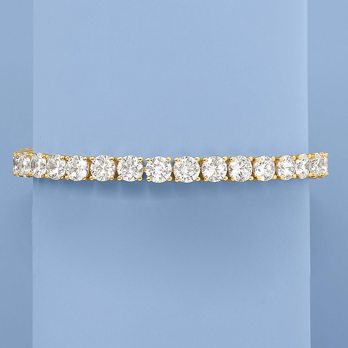 Ross-Simons 23.00 ct. t.w. CZ Tennis Bracelet in 18kt Gold Over Sterling. 7 inches