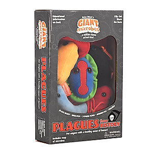 GIANTmicrobes Plagues from History Gift Box - Learn about Plagues and Pandemics with this 5-piece box set of plush microbes. Unique Educational Gift for Friends, Family, Scientists, Students, Healthcare workers and History Buffs