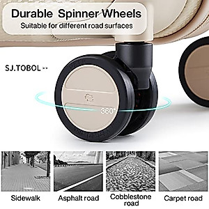 Hanke 20 Inch Carry On Luggage Airline Approved, Lightweight PC Hardside Suitcase with Spinner Wheels & TSA Lock,Rolling luggage bags for Weekender,Carry-On 20-Inch（Cuba Sand）