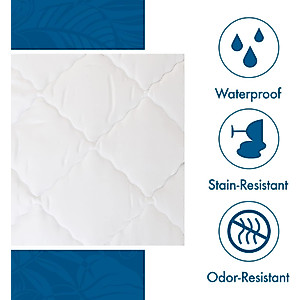 Tommy Bahama 400TC Triple Protection Waterproof Mattress Pad (White, King)