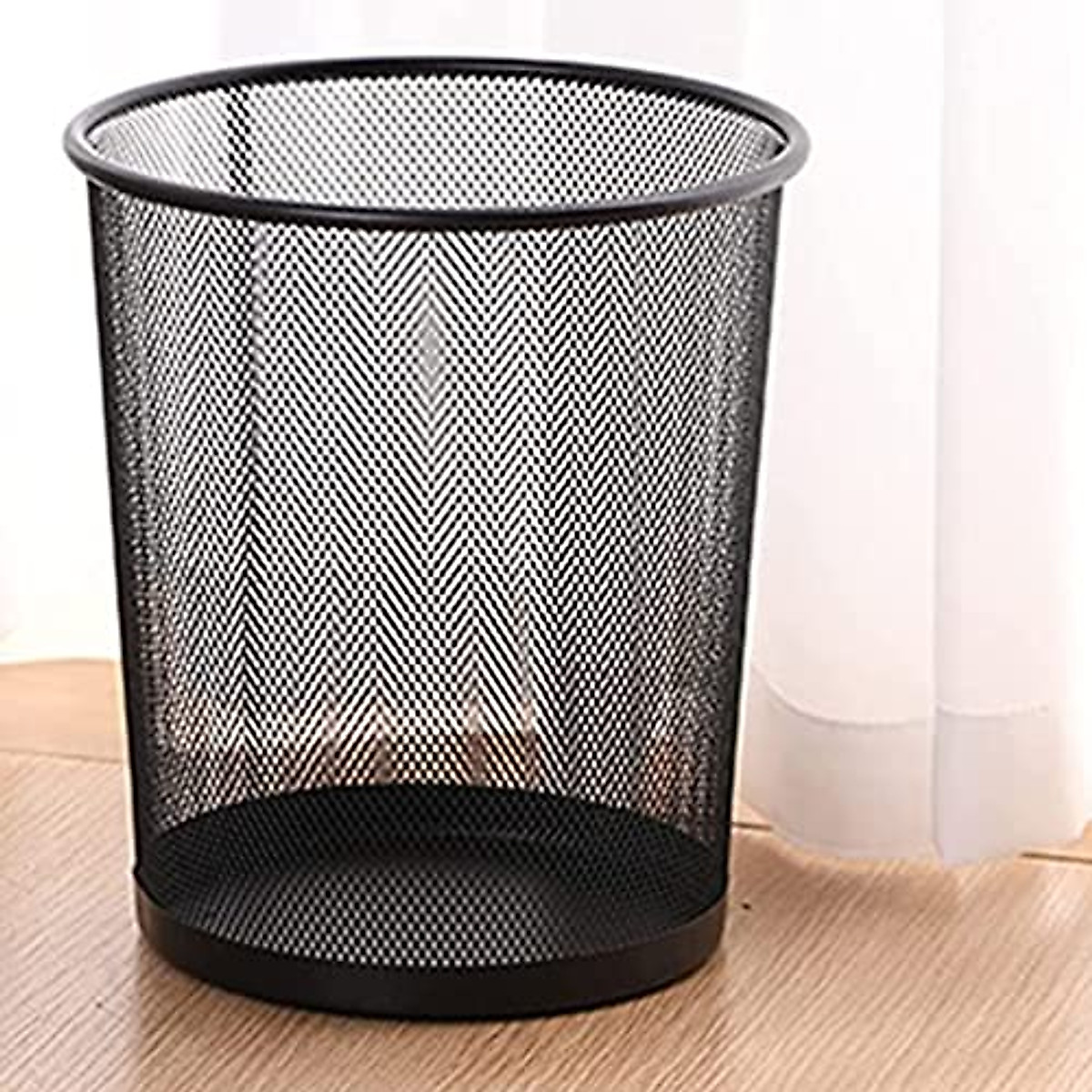 DOITOOL Metal Mesh Waste Basket, Black Wire Mesh Wastebasket for Home or Office, Round Mesh Small Trash Can for Under Desk, Kitchen, Bedroom, Den, or Recycling Can ( 12L )