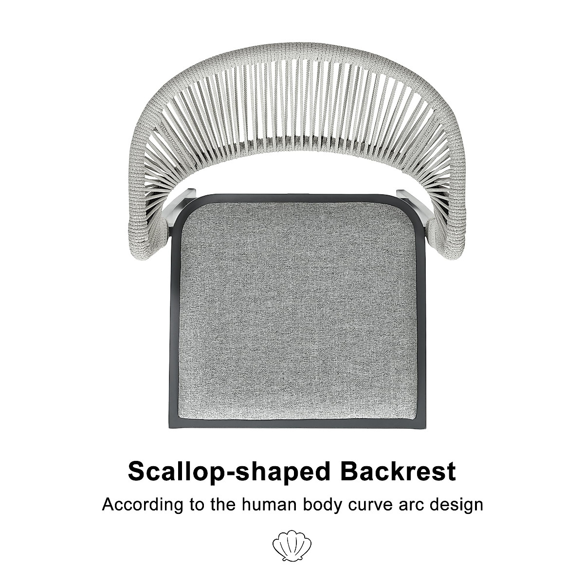 PURPLE LEAF Bar Stool Set of 2 Outdoor Bar Chairs with Footrest Bar Height Stools Hold 300 Pounds Wicker Dark Gray Barstools