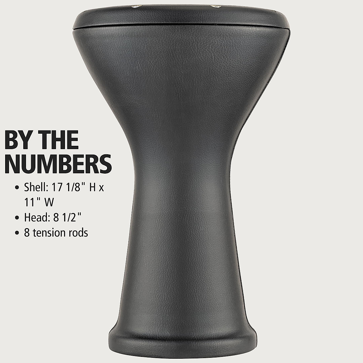 Meinl Aluminum Doumbek, Black Finish, 8 1/2 inches head x 17 1/8 inches height